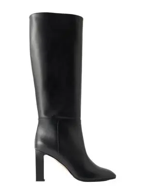 AQUAZZURA Sellier 85 Leather Knee Boots Black
