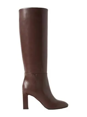 AQUAZZURA Sellier 85 Leather Knee Boots - Brown