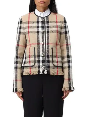 Burberry Vintage Check Wool Bouclé Jacket - Beige