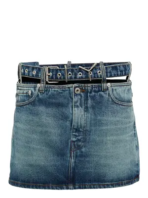 Y/project Y Belt Denim Mini Skirt - Blue