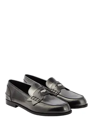 CHRISTIAN LOUBOUTIN Penny Loafers - Silver
