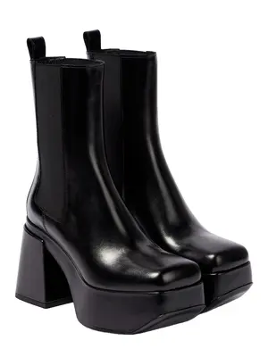 Dorothee Schumacher Platform Leather Chelsea Boots - Black