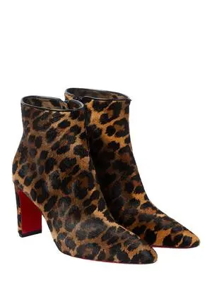 CHRISTIAN LOUBOUTIN Suprabooty 85 Leopard-print Ankle Boots - Brown