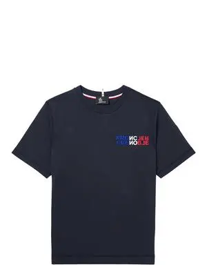 Moncler Moncler Grenoble - Slim-Fit Logo-Print Cotton-Jersey T-Shirt - Men - Blue - S Blue