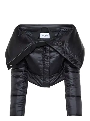 Alaïa Cropped Puffer Jacket - Black
