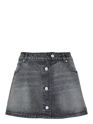 COURREGES Courrèges Stonewashed Denim Mini Skirt - Grey