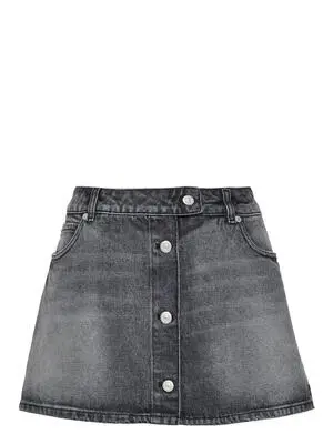 COURREGES Courrèges Stonewashed Denim Mini Skirt - Grey