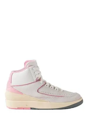 Nike Air Jordan 2 Retro Canvas-trimmed Suede High-top Sneakers - Pink