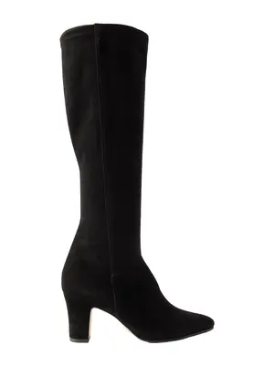 Manolo Blahnik Pitana 70 Suede Knee Boots - Black