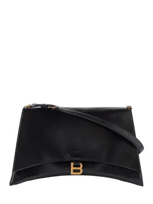 Balenciaga Crush Large Textured-leather Shoulder Bag - Black