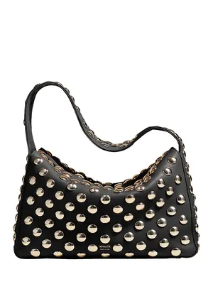 Khaite Elena Studded Leather Shoulder Bag - Black