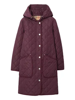 Burberry Burberry Quilted Nylon Hooded Coat Deep Claret