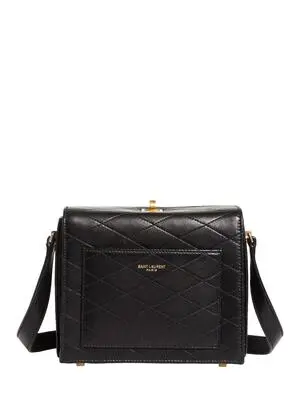 Saint Laurent Mini Square Quilted Crossbody Bag - Noir
