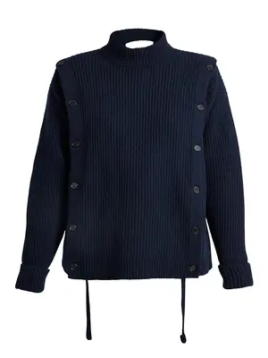 SETCHU Button Wool Cashmere Sweater - Midnight
