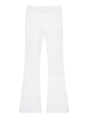 Givenchy Flare Pants In 4g Jacquard - White