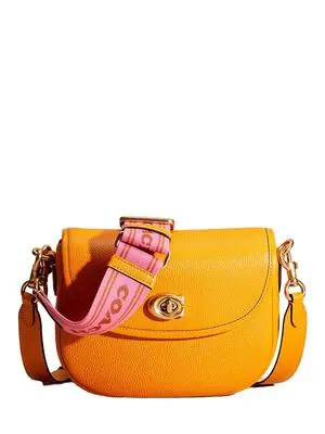 COACH Restored Willow Saddle Bag - Brass/papaya