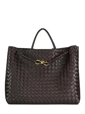 Bottega Veneta Bottega Veneta Large Andiamo Intrecciato Leather Top-Handle Bag Fondant
