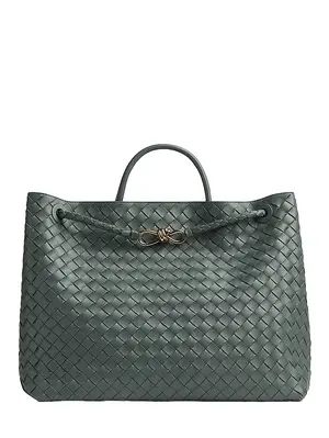 Bottega Veneta Bottega Veneta Large Andiamo Intrecciato Leather Top-Handle Bag Slate