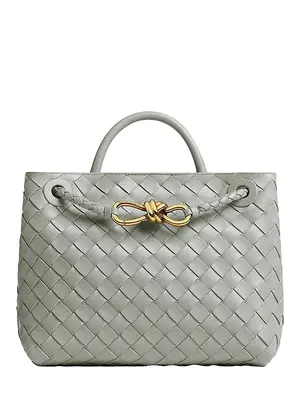 Bottega Veneta Bottega Veneta Small Andiamo Intrecciato Leather Top-Handle Bag Agate Grey