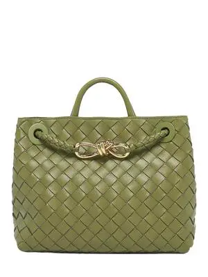 Bottega Veneta Bottega Veneta Small Andiamo Intrecciato Leather Top-Handle Bag Matcha