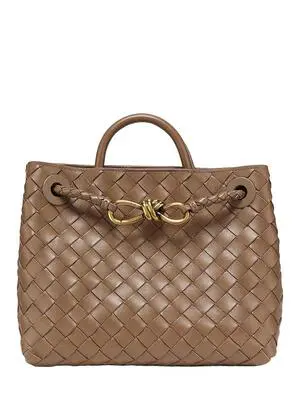 Bottega Veneta Bottega Veneta Small Andiamo Intrecciato Leather Top-Handle Bag Pinecone