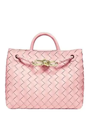 Bottega Veneta Bottega Veneta Small Andiamo Intrecciato Leather Top-Handle Bag Rose