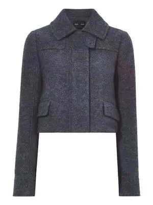 Proenza Schouler Zipped Wool Cropped Jacket - Grey