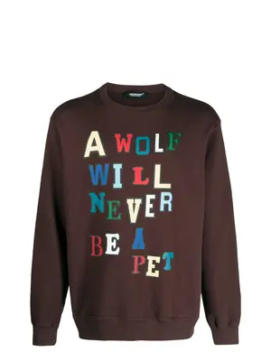 UNDERCOVERISM Slogan-print Cotton Sweatshirt - Brown