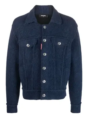 Dsquared2 Button-up Wool-blend Jacket - Blue