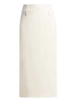 Staud STAUD High-Waisted Midi Skirt Neutrals