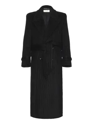 Saint Laurent Manteau Crante Coat - Noir