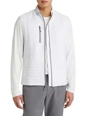 Johnnie-o Crosswind Quilted Performance Vest - White