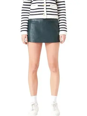 English Factory Faux Leather Skort - Teal