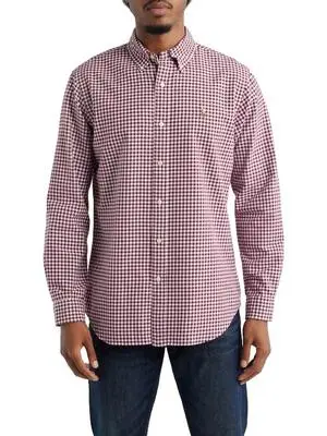 Polo Ralph Lauren Gingham Button-down Oxford Shirt - Wine/white