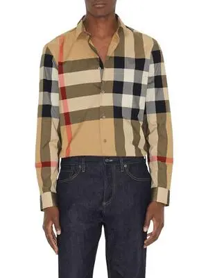 Burberry Summerton Heritage Check Cotton Button-up Shirt - Archive/beige
