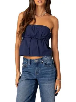 EDIKTED Reva Strapless Top - Navy