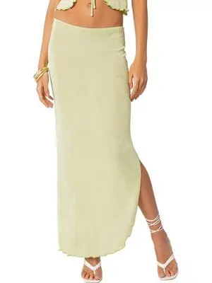 EDIKTED Milan Slit Hem Maxi Skirt - Green