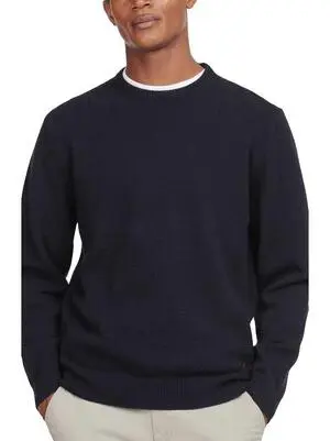 Barbour Essential Patch Wool Crewneck Sweater - Navy