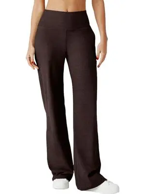 Beyond Yoga Beyond Yoga Space Dye Wide Leg Pants Dark Chocolate Heather