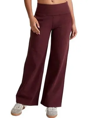 Beyond Yoga Beyond Yoga Space Dye Wide Leg Pants Midnight Burgundy Heather
