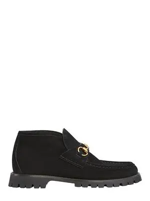 Gucci Suede Horsebit Booties - Black