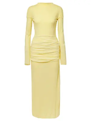 Givenchy Paneled Ruched Crepe Gown - Yellow