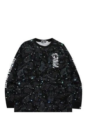 A BATHING APE Space Camo Tiger Long-sleeve Tee - Black
