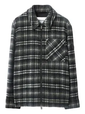 Burberry Check Wool Overshirt - Chess Black/bass Grey