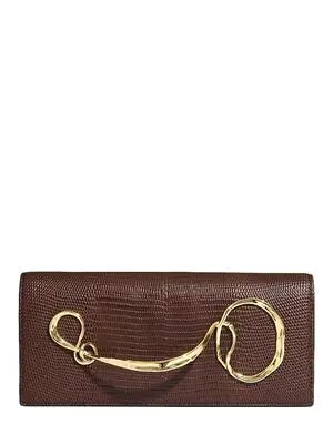 Alexis Bittar Twisted Side Handle Clutch - Chocolate