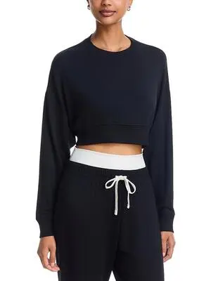 Splits59 Noah Fleece Crop Sweatshirt - Black