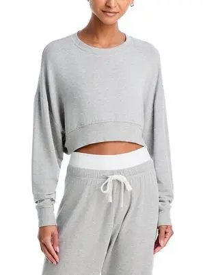 Splits59 Noah Fleece Crop Sweatshirt - Heather Grey