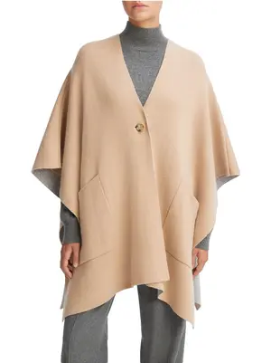 Vince Wool And Cashmere Double-face Cape - Grey