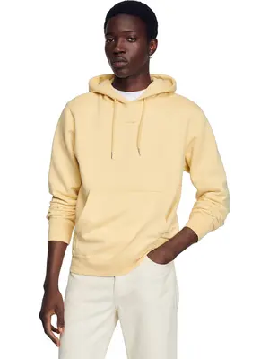 Sandro Sandro Embroidered Logo Hoodie Yellow Cream