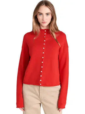 ALEX MILL Taylor Cardigan - Fire Red